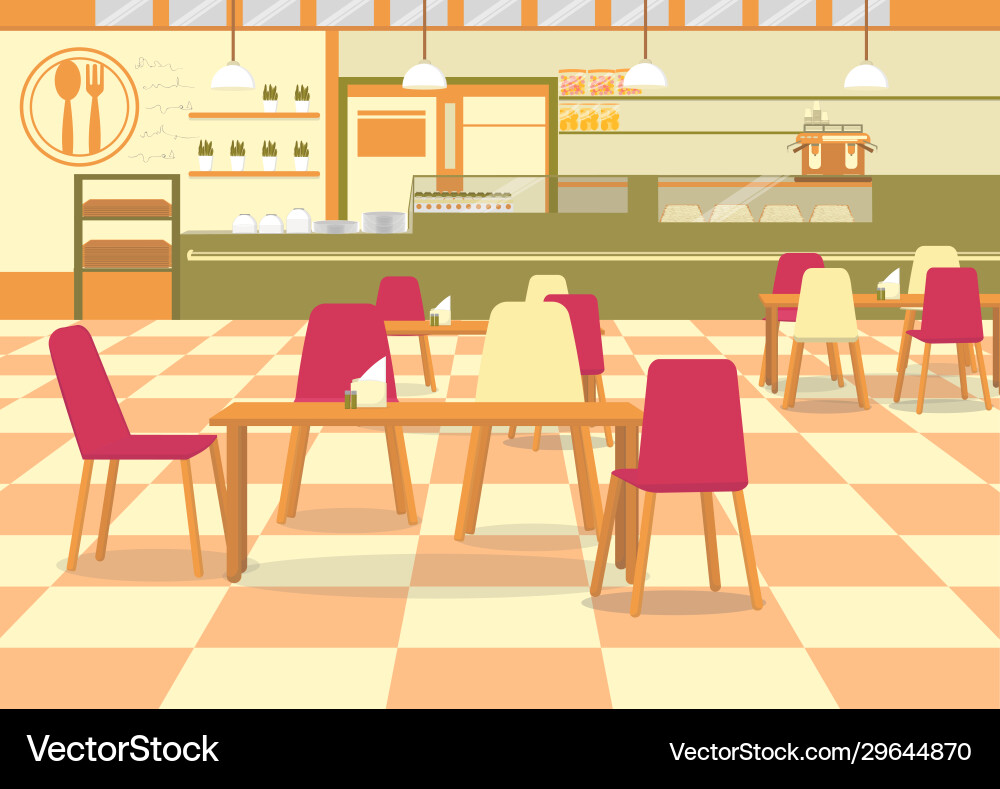 Modern Cafeteria Interior Royalty Free Vector Image