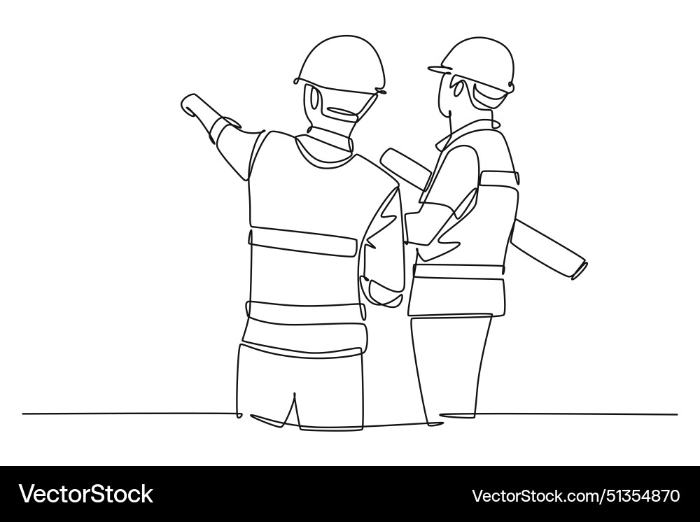 Single one line drawing young company manager Vector Image