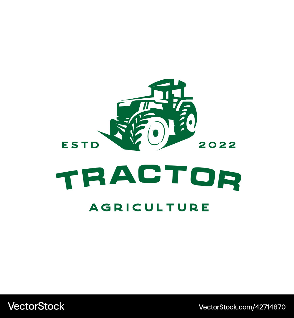 Tractor farm agriculture logo design Royalty Free Vector