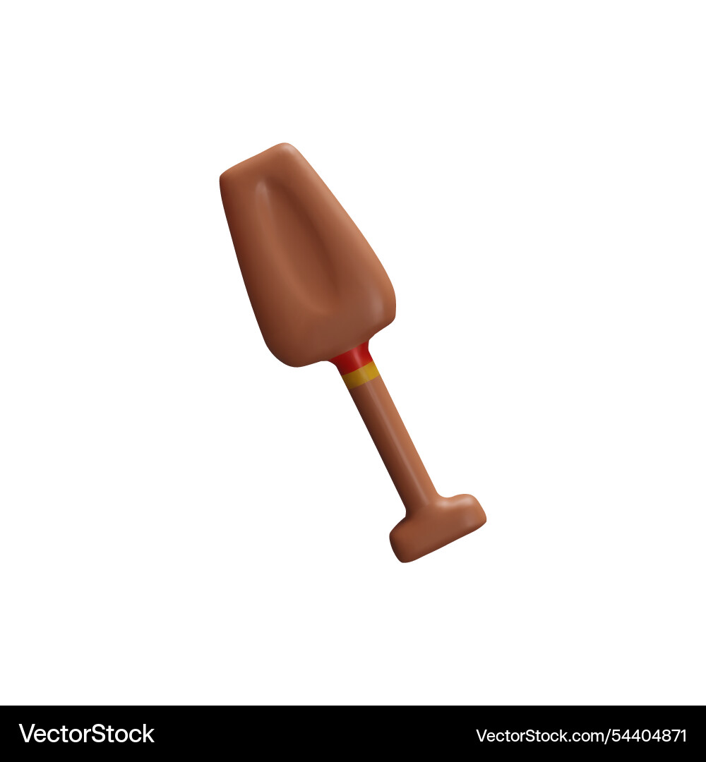 3d wooden paddle for rowing Royalty Free Vector Image