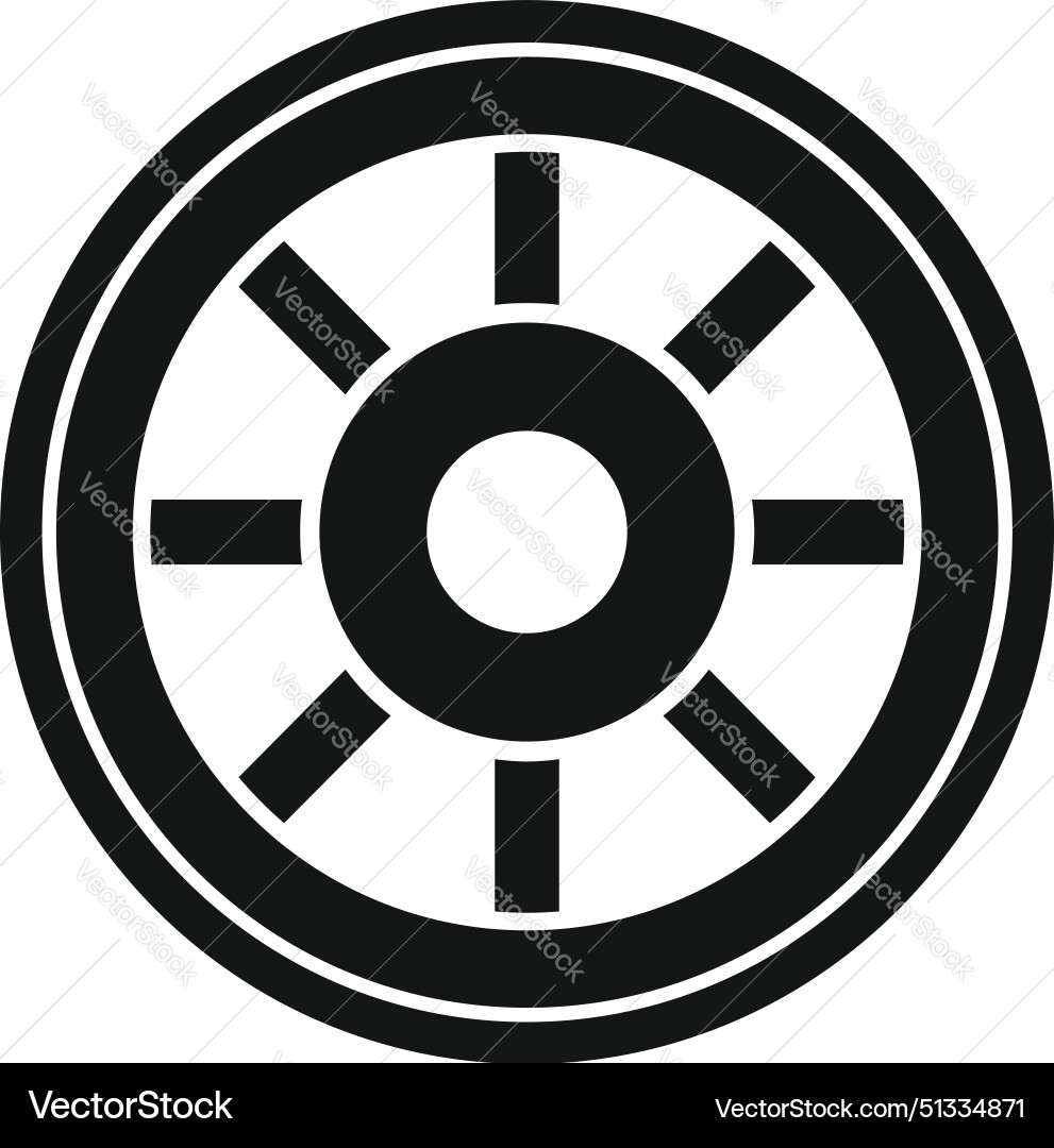 Black and white simplified car wheel icon Vector Image
