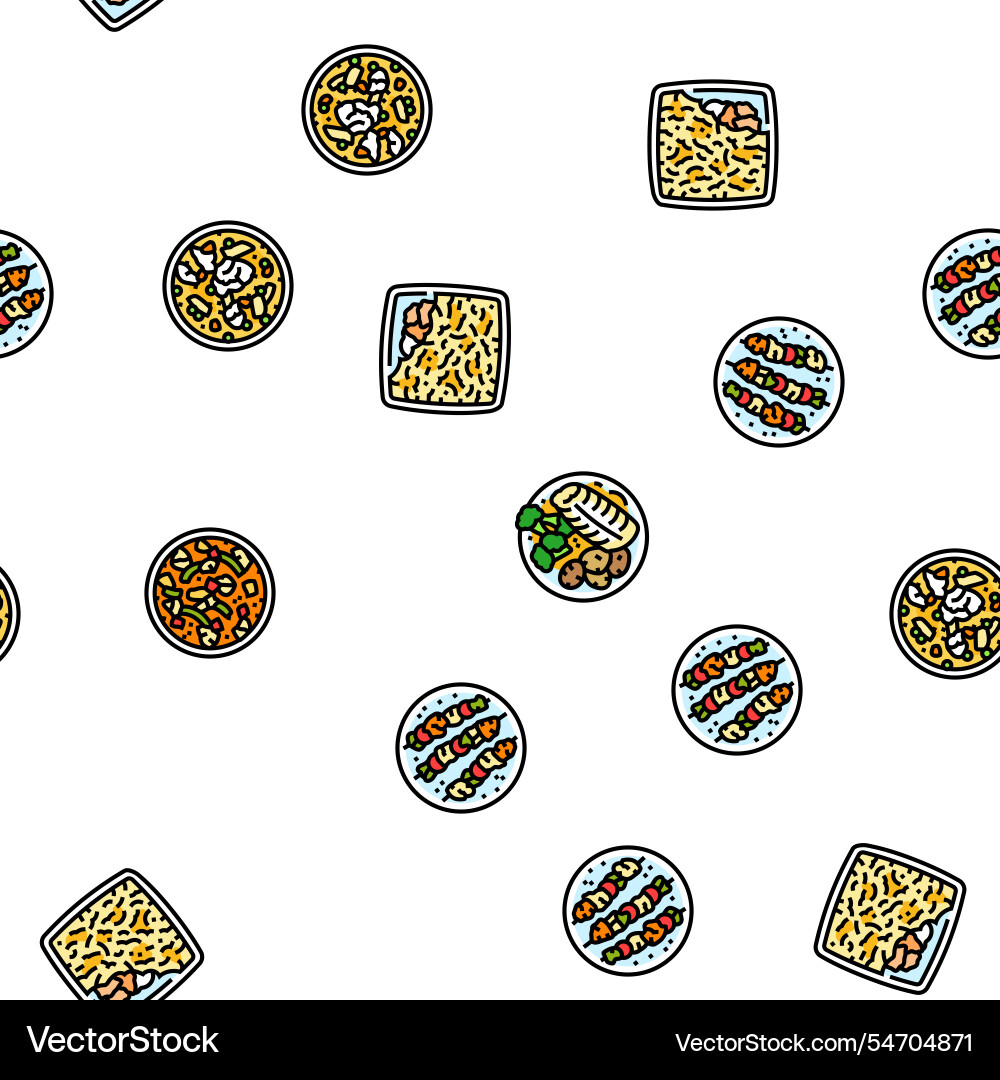 Fish dishes seamless pattern Royalty Free Vector Image