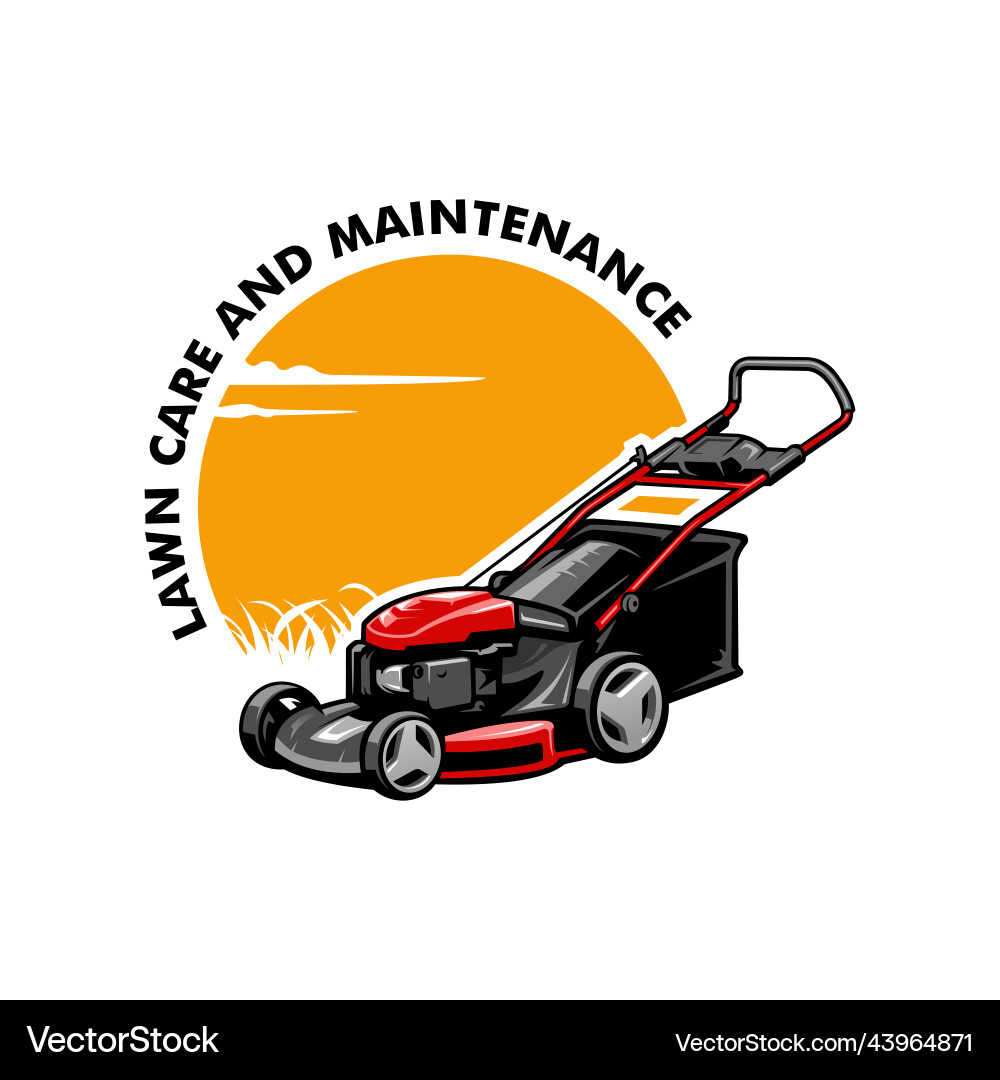 Lawn mower - care and service Royalty Free Vector Image