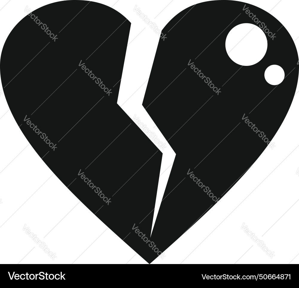 Menopause Heart Brake Icon Simple Wife Royalty Free Vector