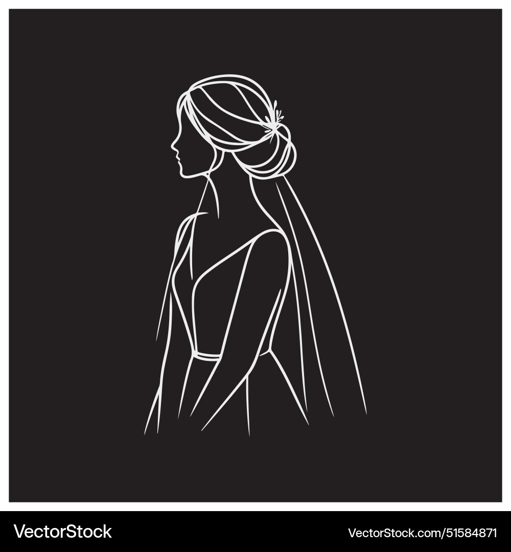 One continuous drawn line wedding from Royalty Free Vector