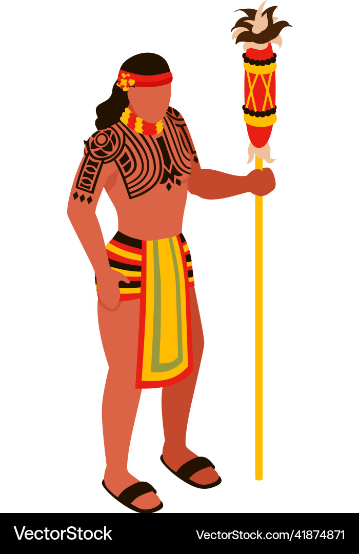 Philippine tribal man composition Royalty Free Vector Image