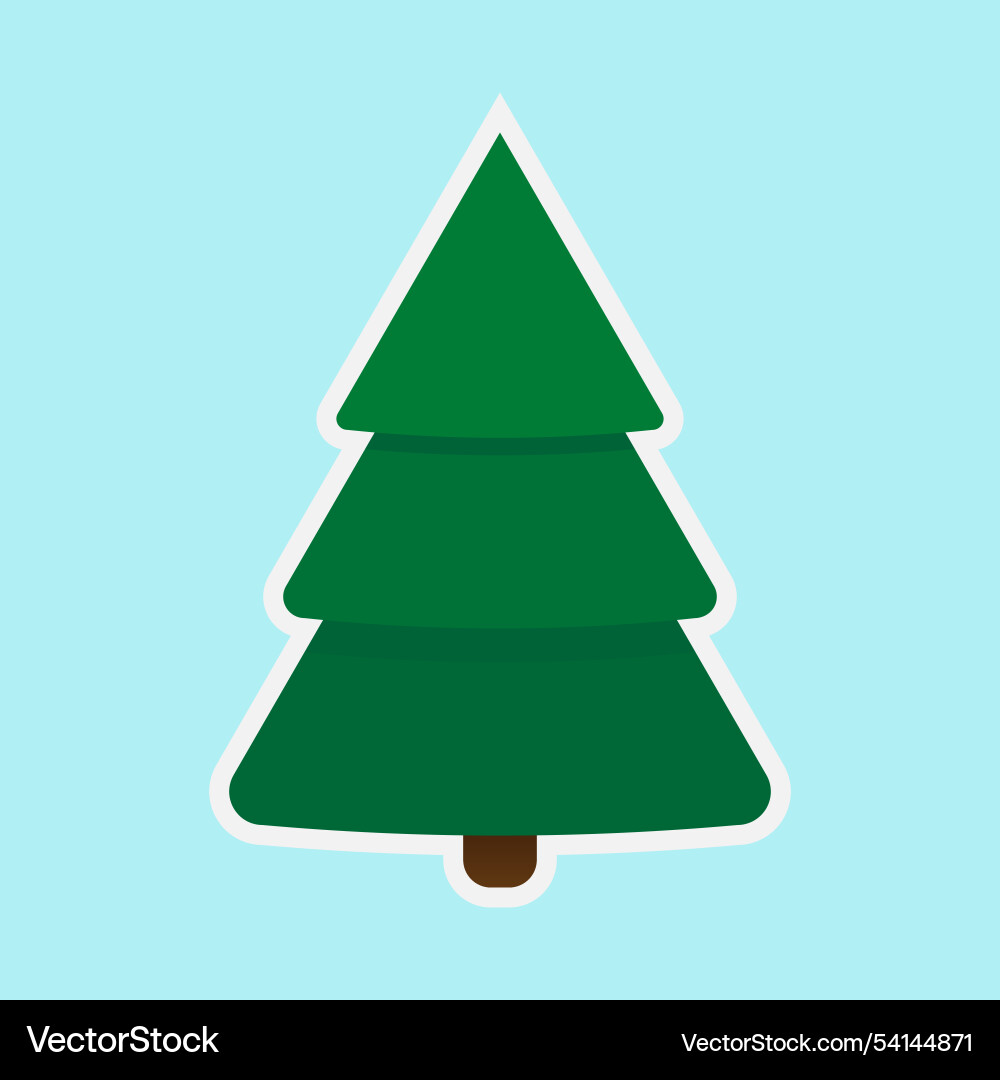 Simple green pine tree Royalty Free Vector Image