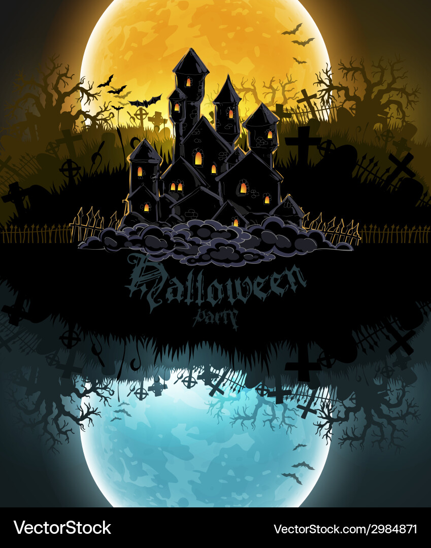 Spooky Halloween Moon Background Royalty Free Vector Image