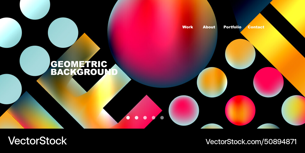 Various colorful geometric shapes abstract web Vector Image