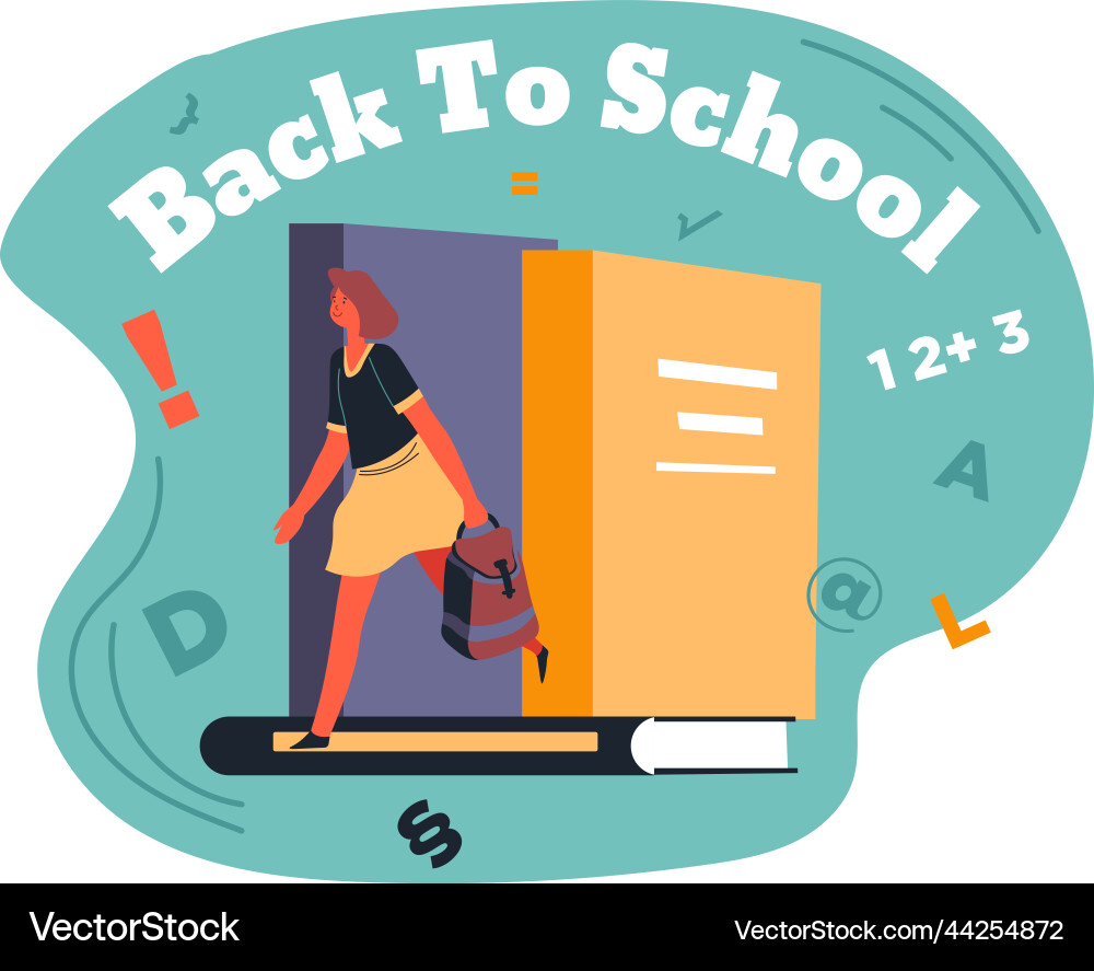 Back to school teacher entering class teach Vector Image