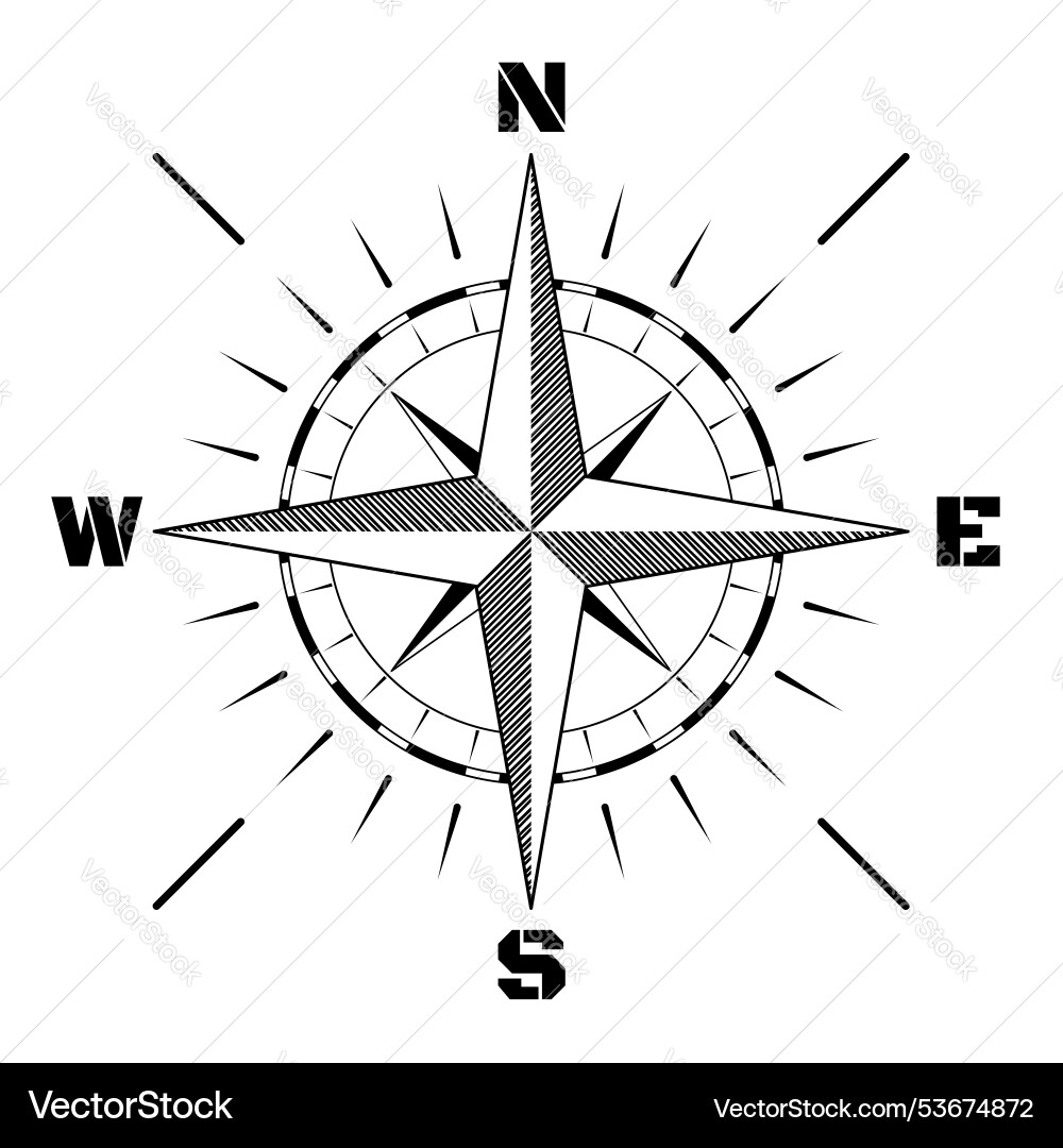 Compass Rose Icon - Navigationssymbol Lizenzfreier Vektor