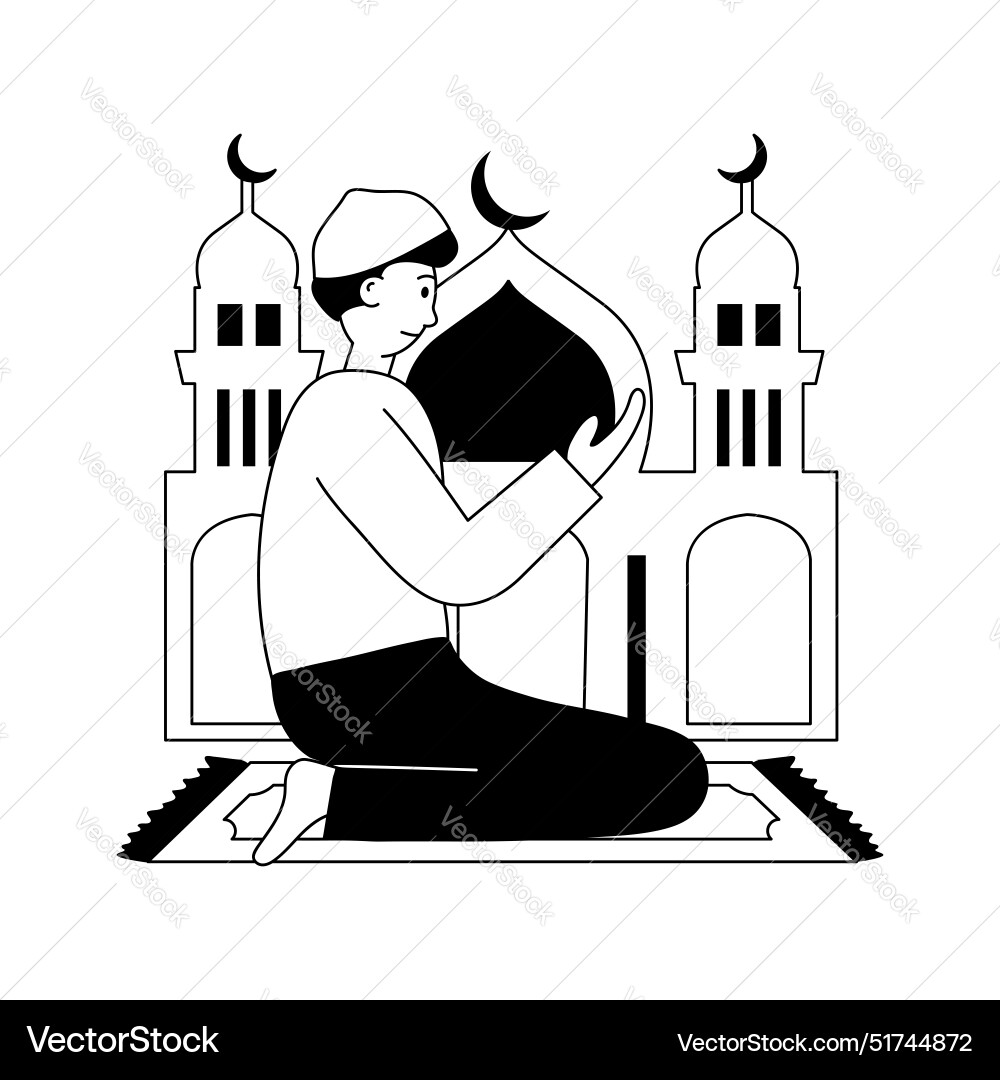 Eid prayer Royalty Free Vector Image - VectorStock