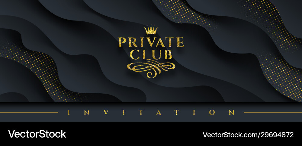 Elegant Gold Private Club Logo Royalty Free Vector Image