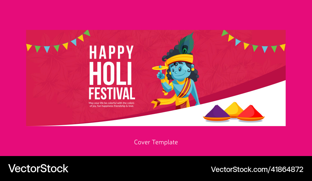 Happy holi cover page design Royalty Free Vector Image