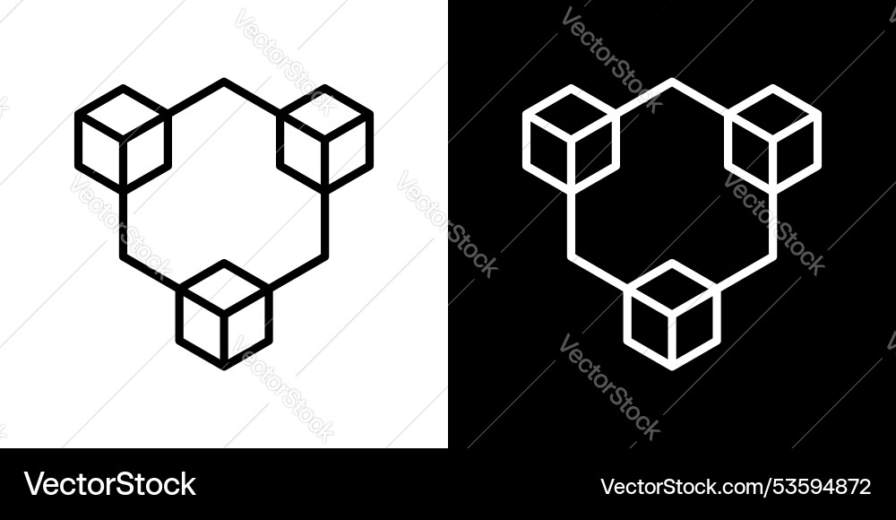 Interconnected thin line icon set Royalty Free Vector Image