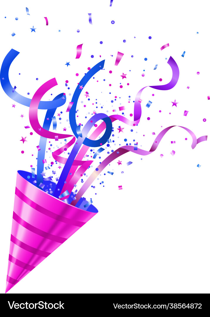 Party popper Royalty Free Vector Image - VectorStock