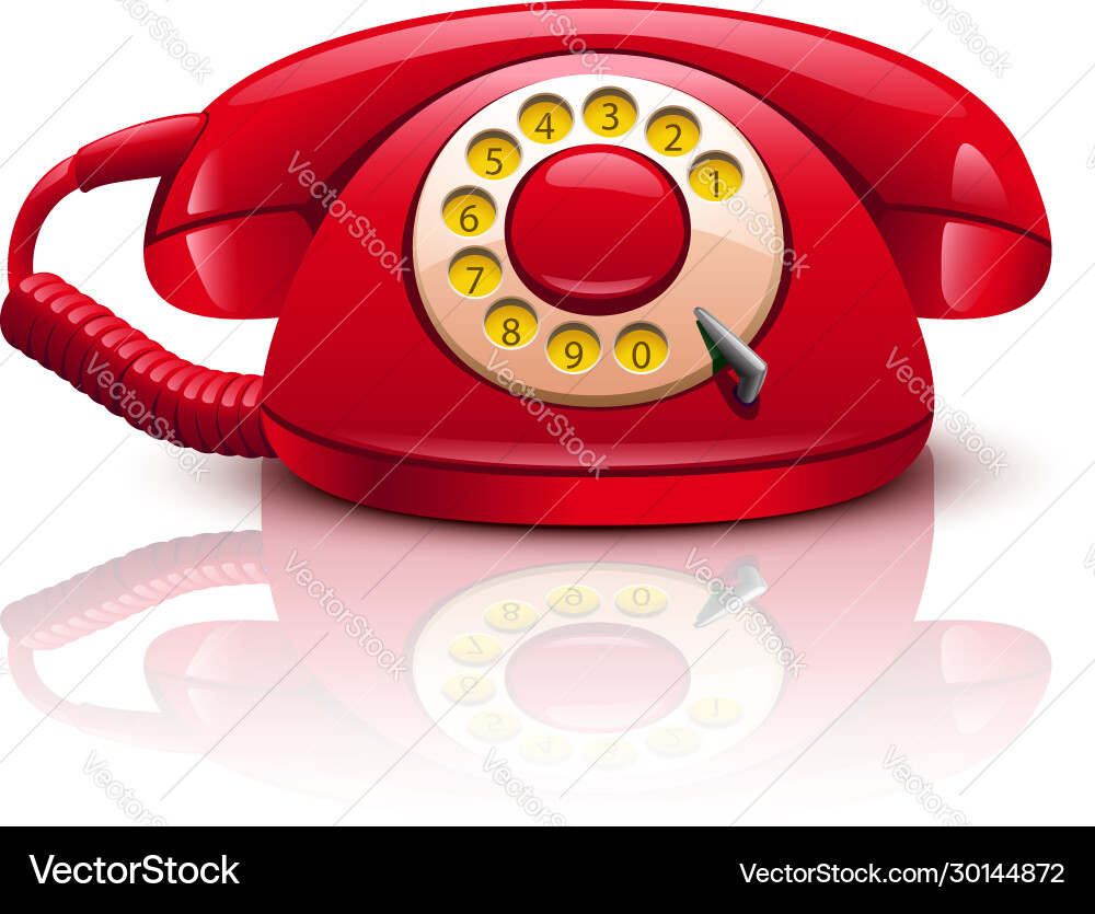 Red phone 01 Royalty Free Vector Image - VectorStock