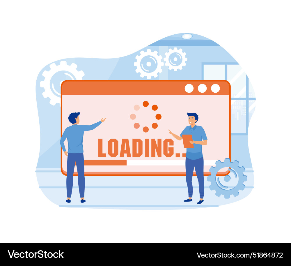 System update concept showing people Royalty Free Vector