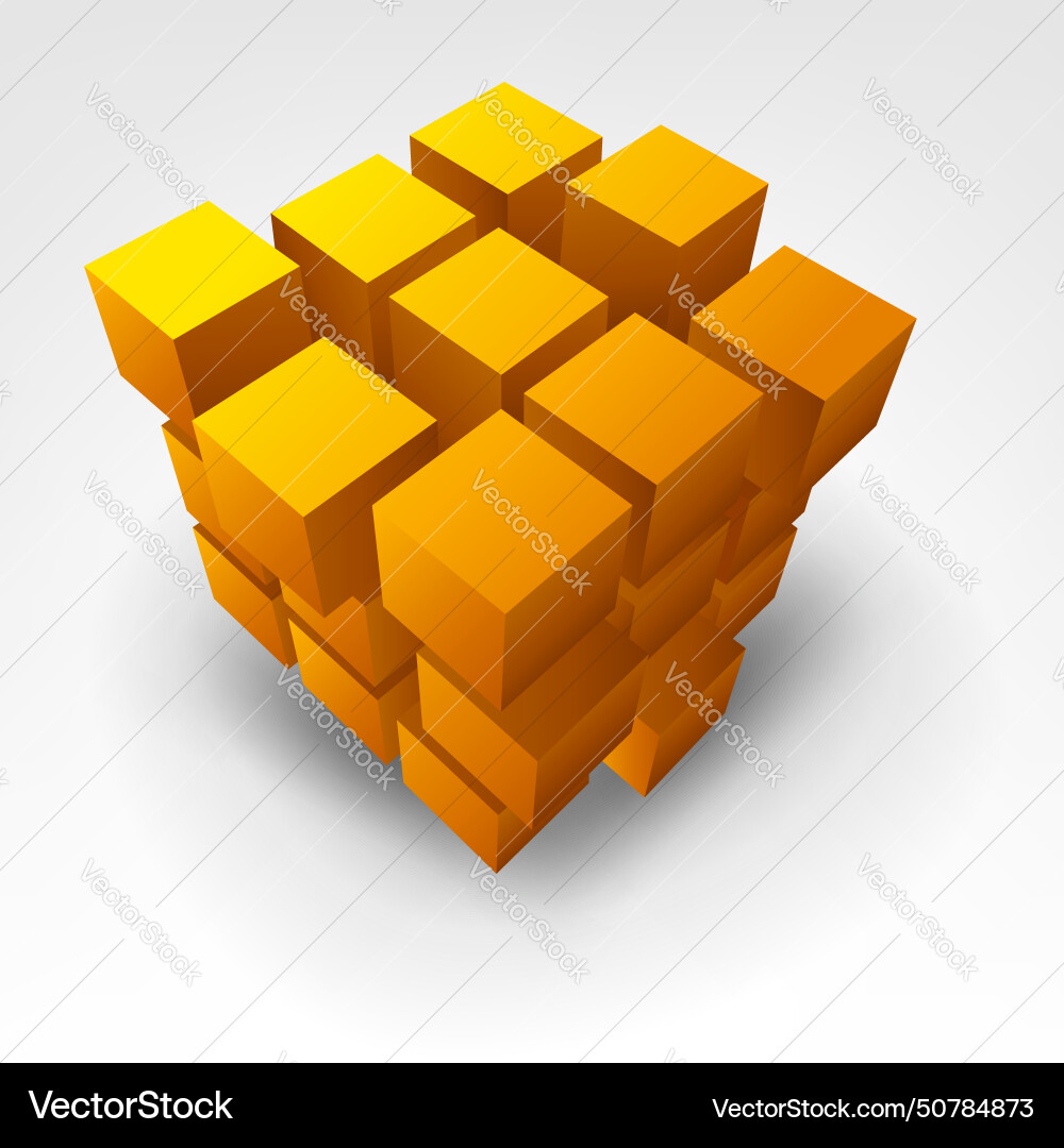 Abstract gold cube Royalty Free Vector Image - VectorStock
