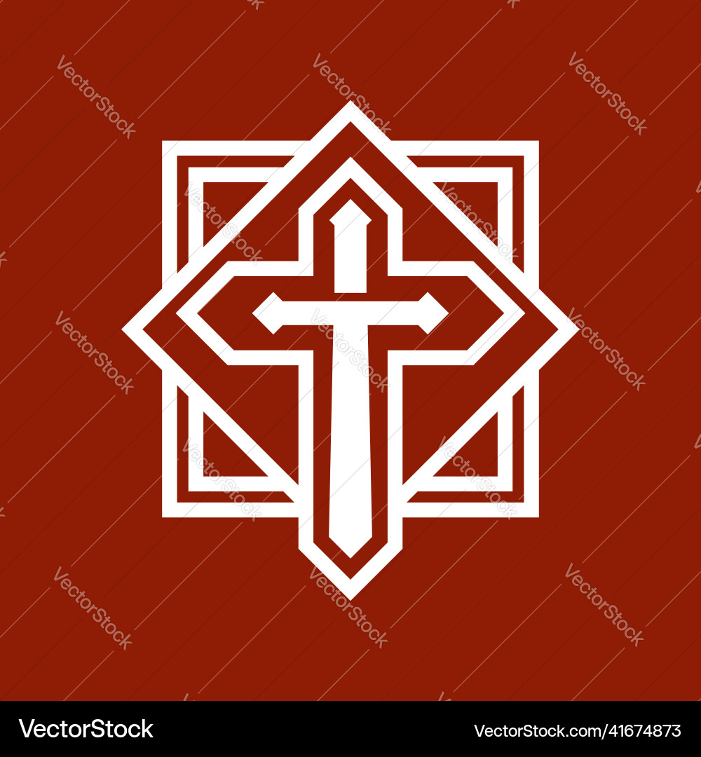 Christian logo with bible symbols Royalty Free Vector Image