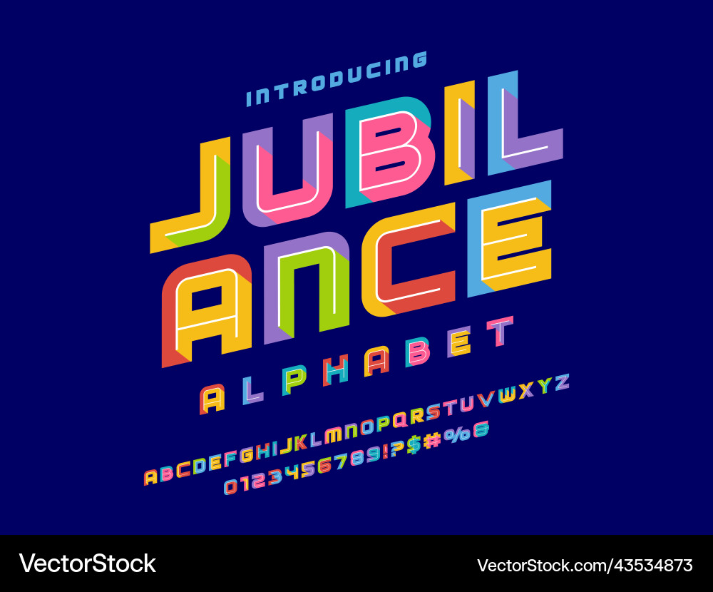 Colorful font Royalty Free Vector Image - VectorStock