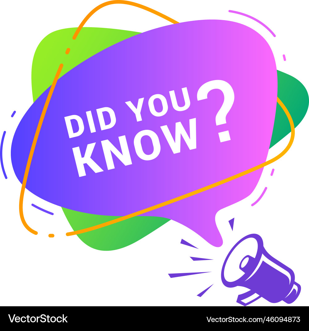 Did you know sign quick tips label with megaphone Vector Image