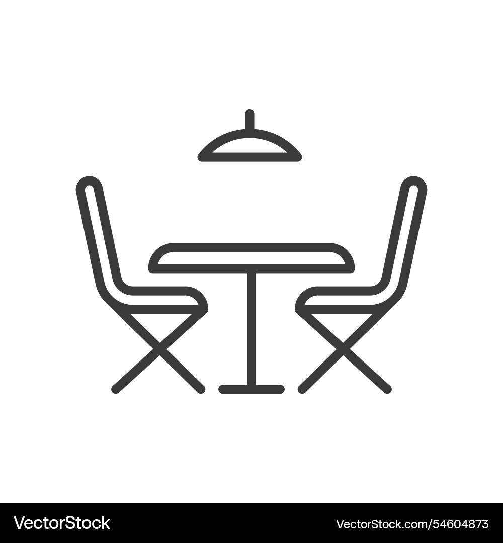 Kitchen table with chairs icon in line design Vector Image
