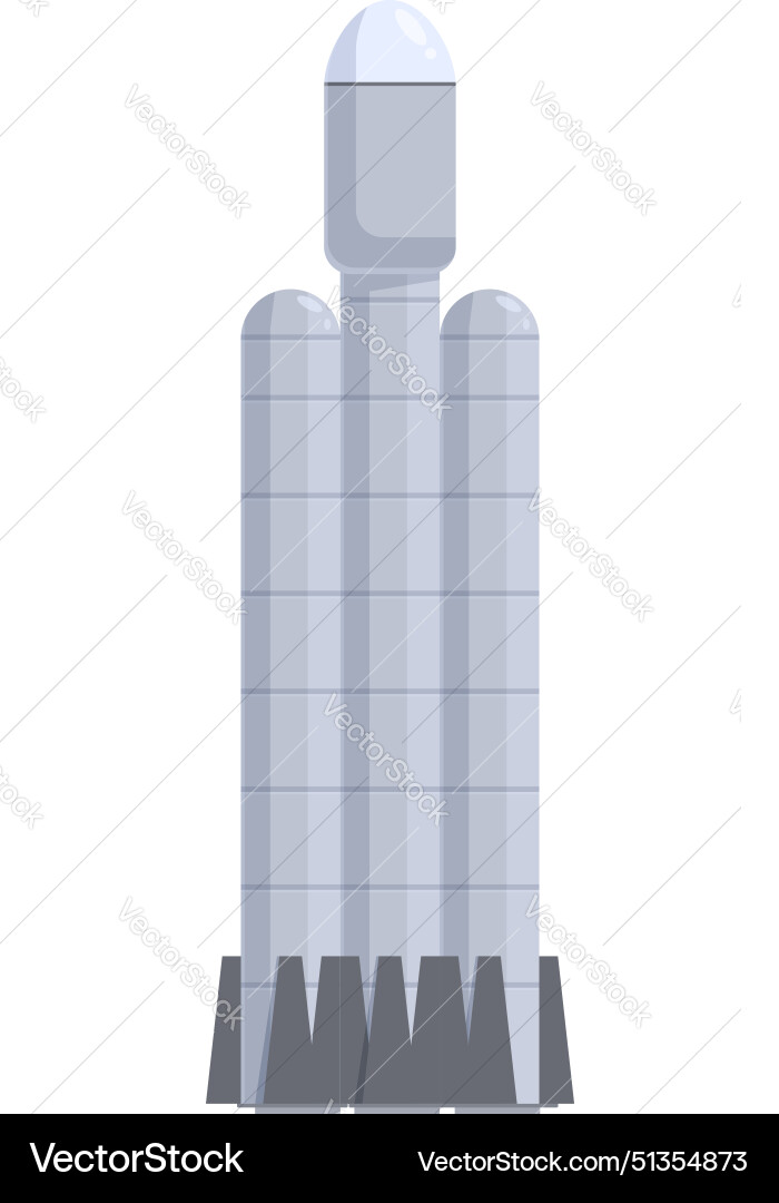 Modern cartoon rocket isolated on white background