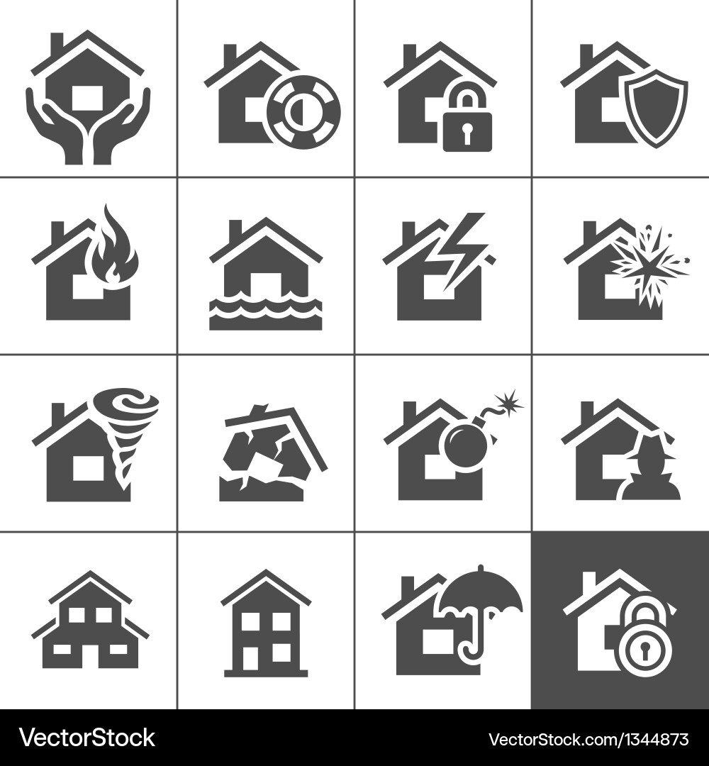 Property Risk Insurance Icons Royalty Free Vector Image