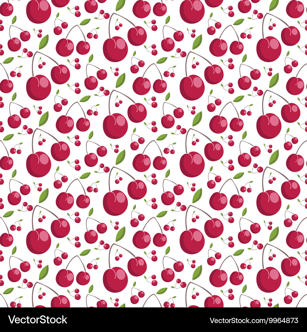 Red Cherries Seamless Pattern Royalty Free Vector Image