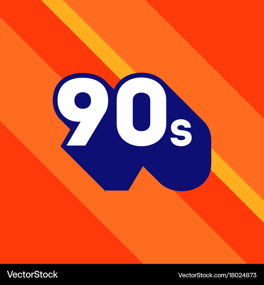 Retro Number 90s Sign Royalty Free Vector Image