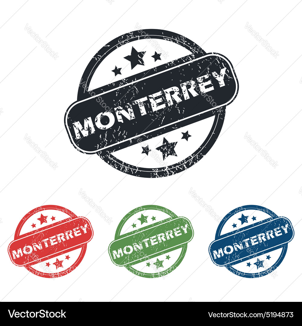 Rund monterrey city stamp set Lizenzfreies Vektorbild