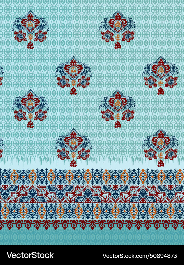 Textile kurti design digital printing design Vector Image