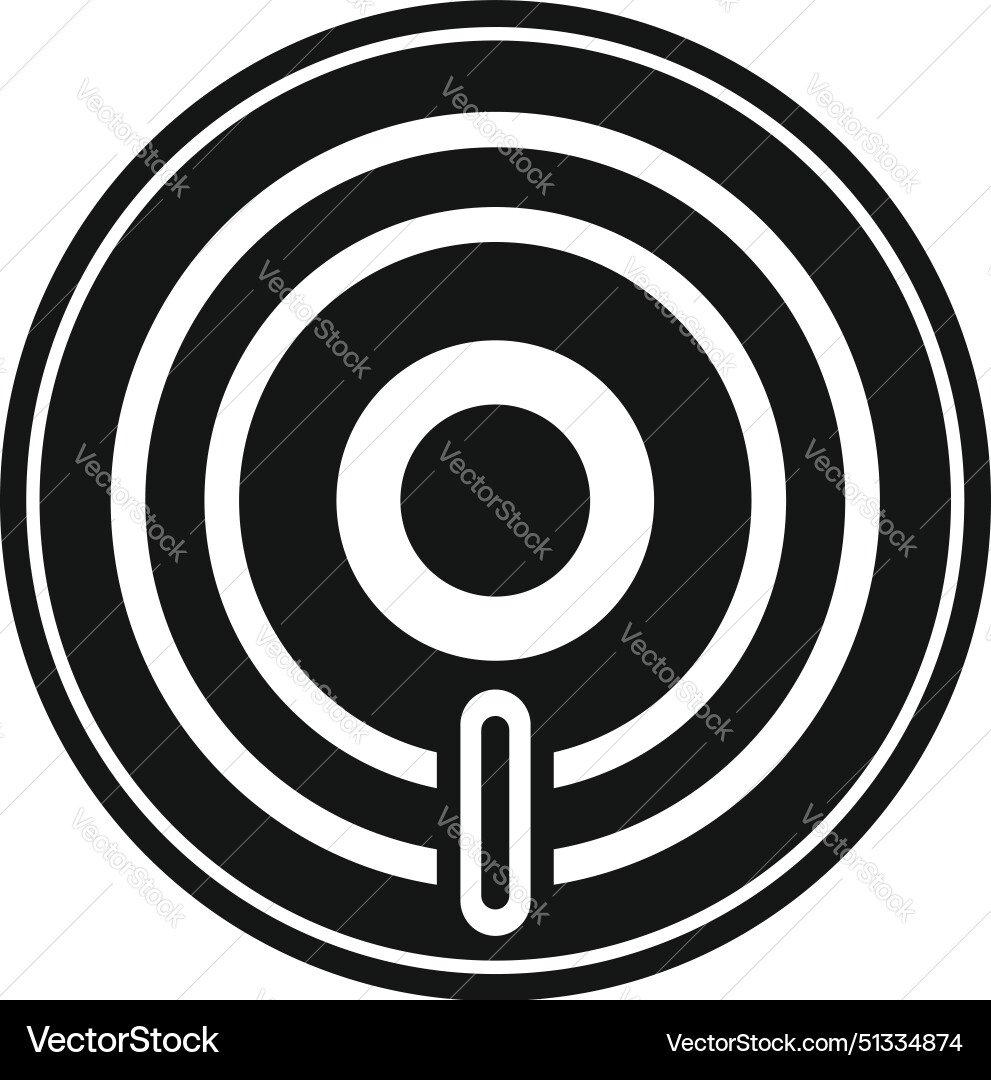 Black and white circular target icon Royalty Free Vector