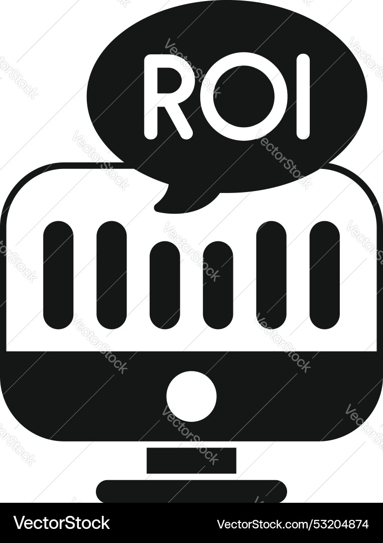 Computer showing roi marketing strategy on its Vector Image
