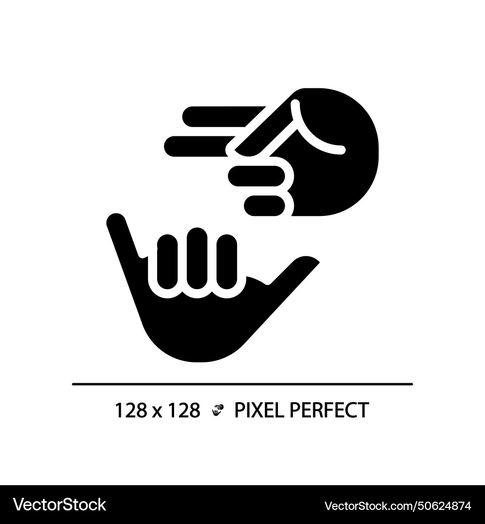 Deaf sign language black glyph icon Royalty Free Vector