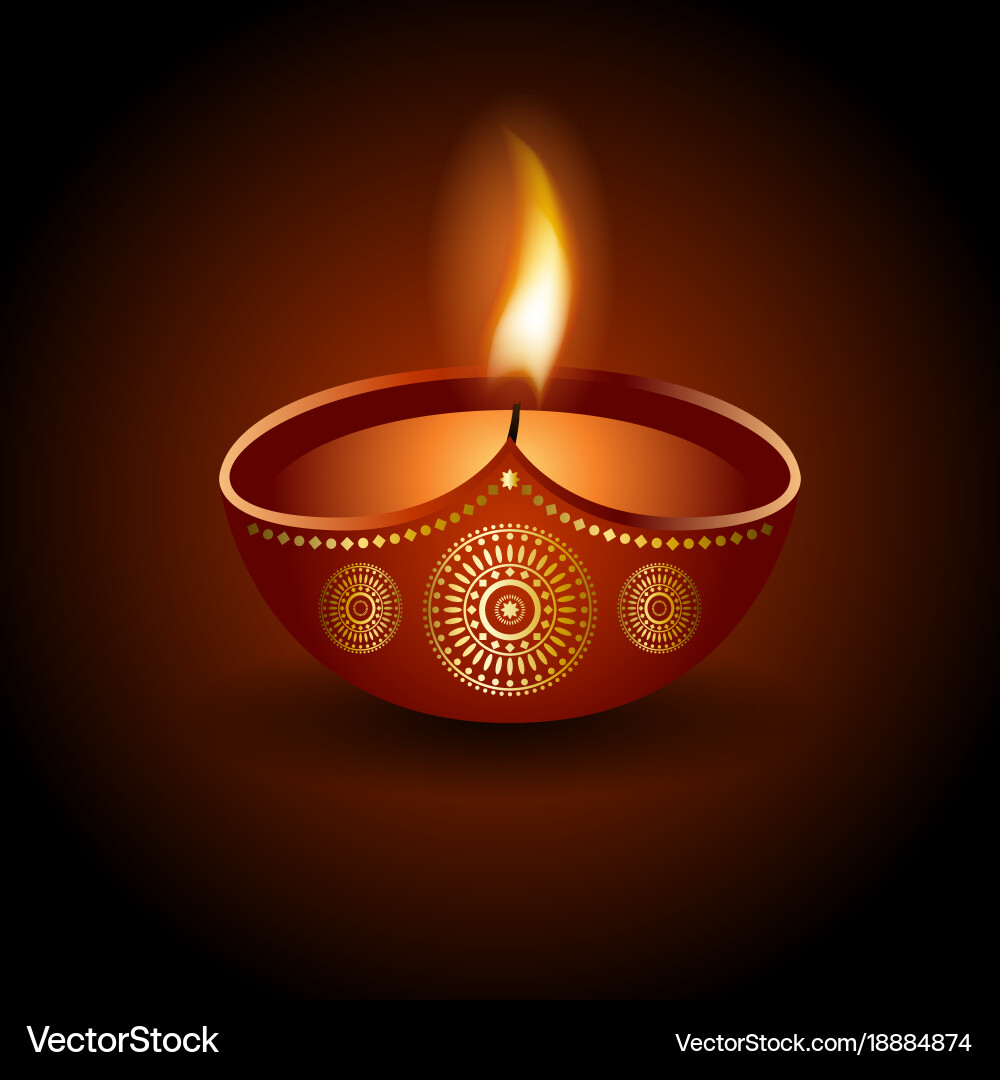 Diya Diwali Celebration Royalty Free Vector Image