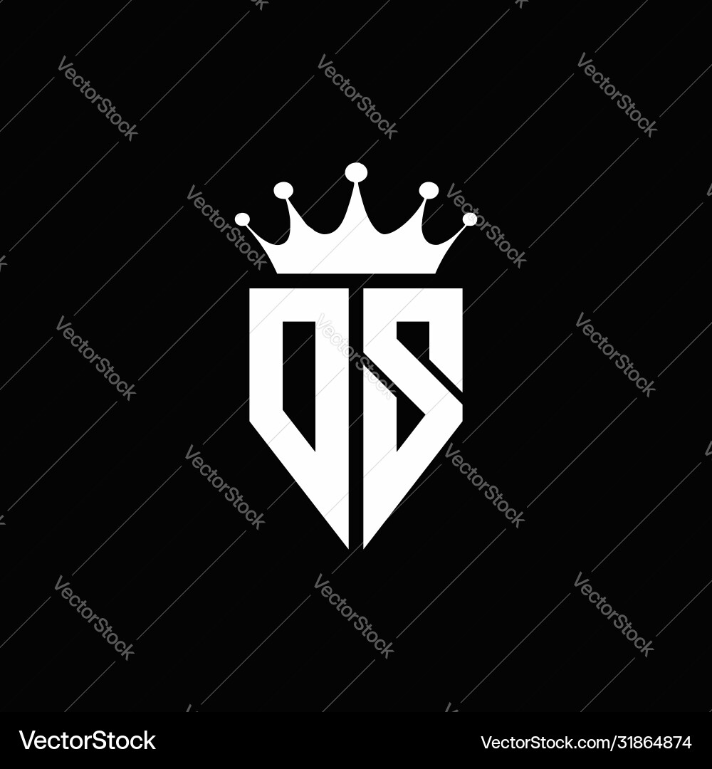 Ds logo monogram emblem style with crown shape Vector Image