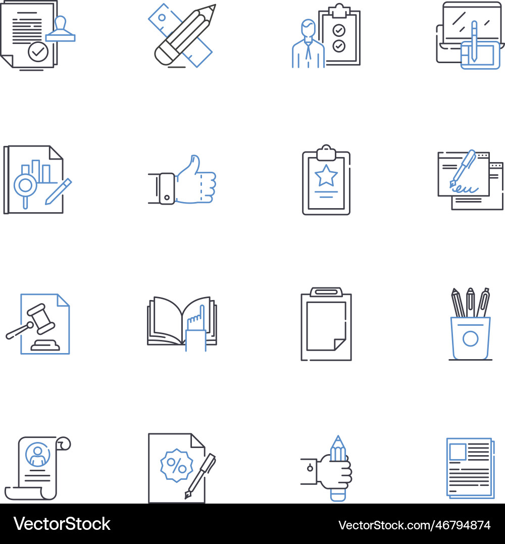 Fine-tuning line icons collection adjustment Vector Image