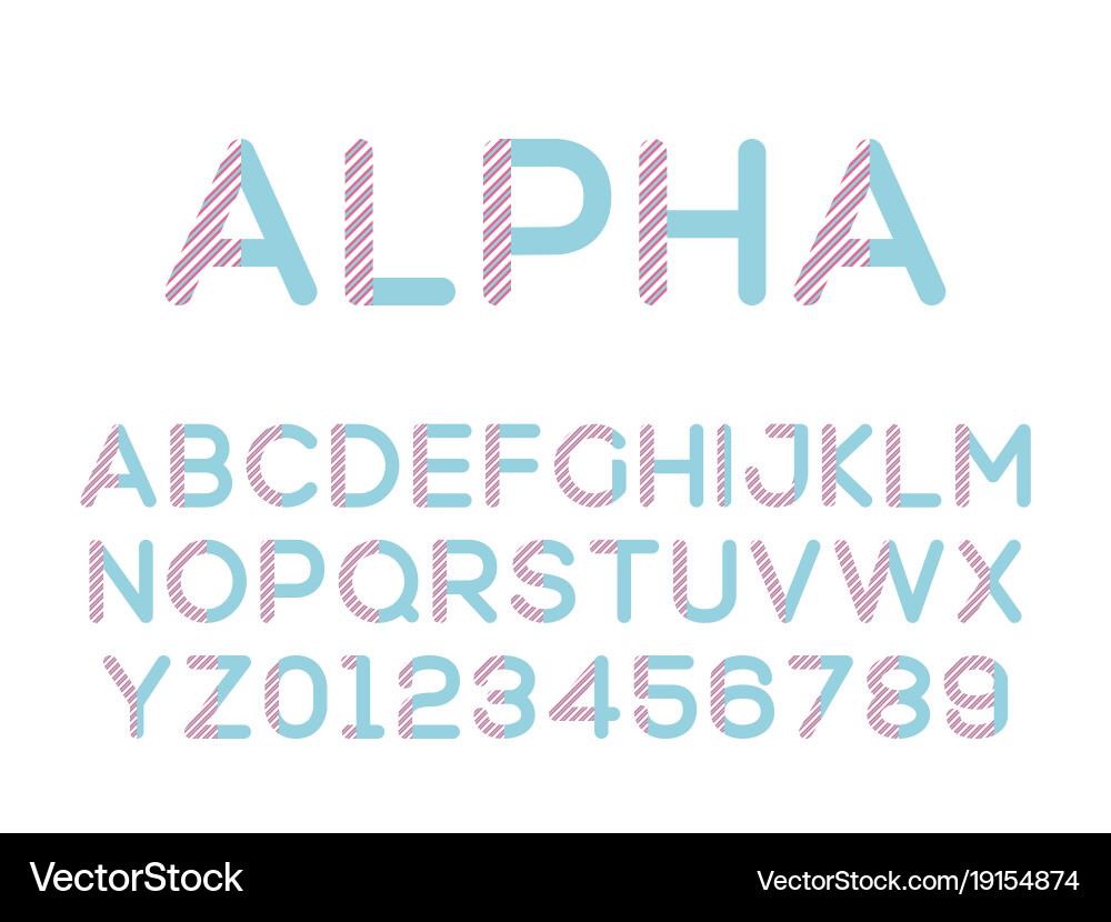 Modern stylized font alphabet Royalty Free Vector Image