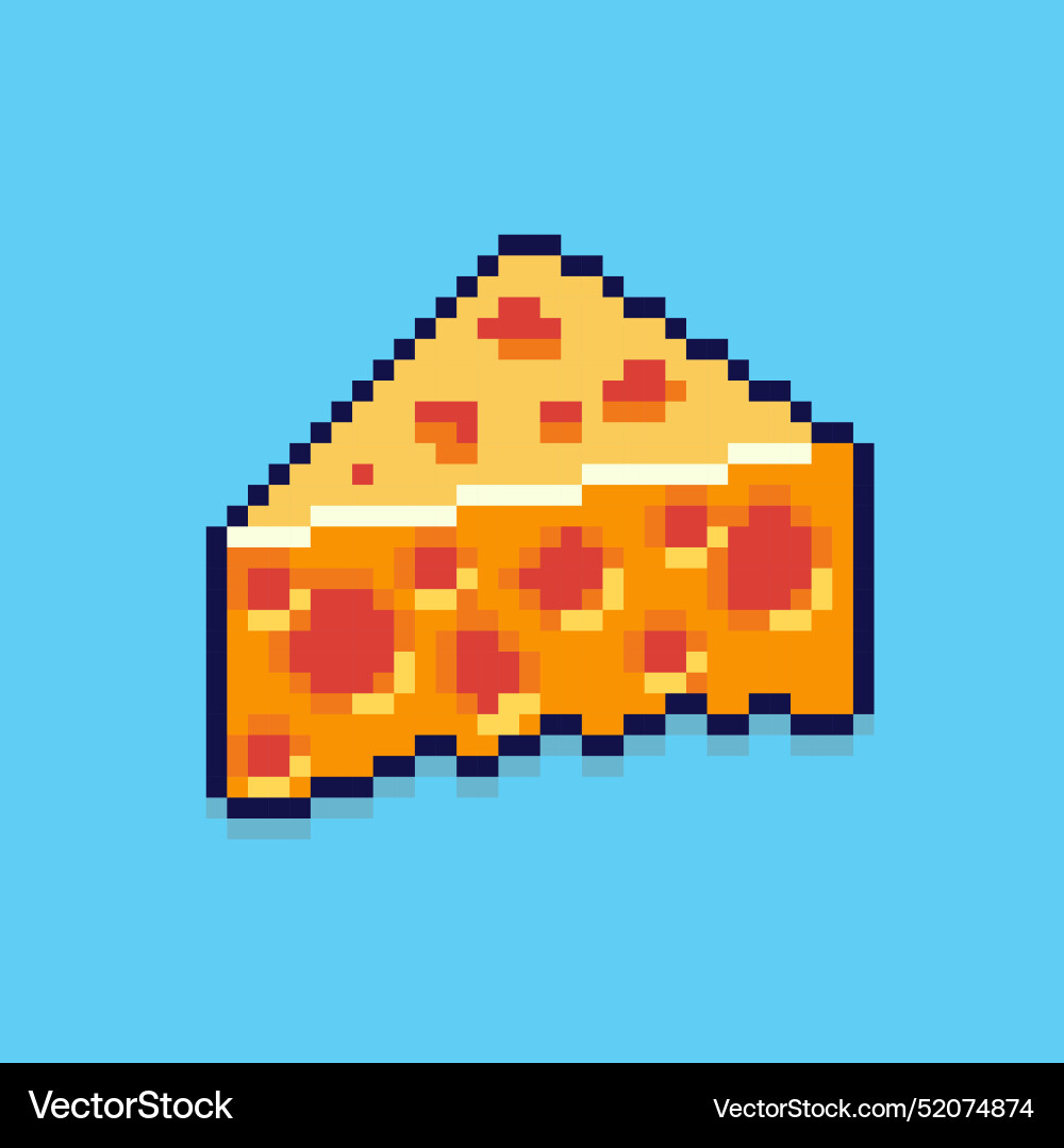 Pixel art cheese game asset design Royalty Free Vector Image