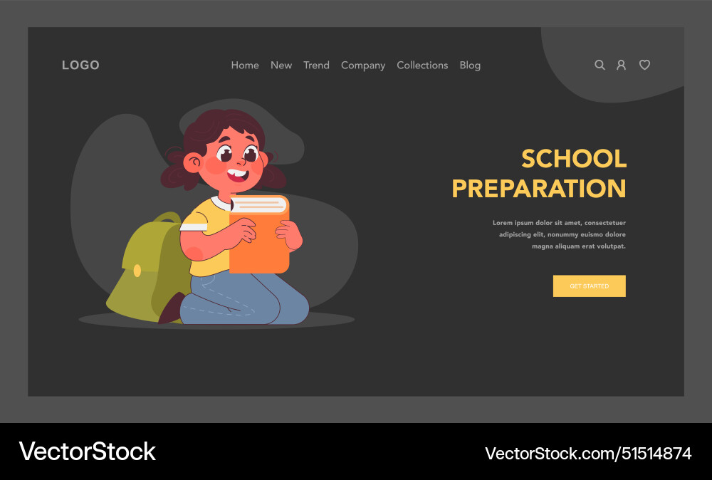 School preparation concept flat Royalty Free Vector Image