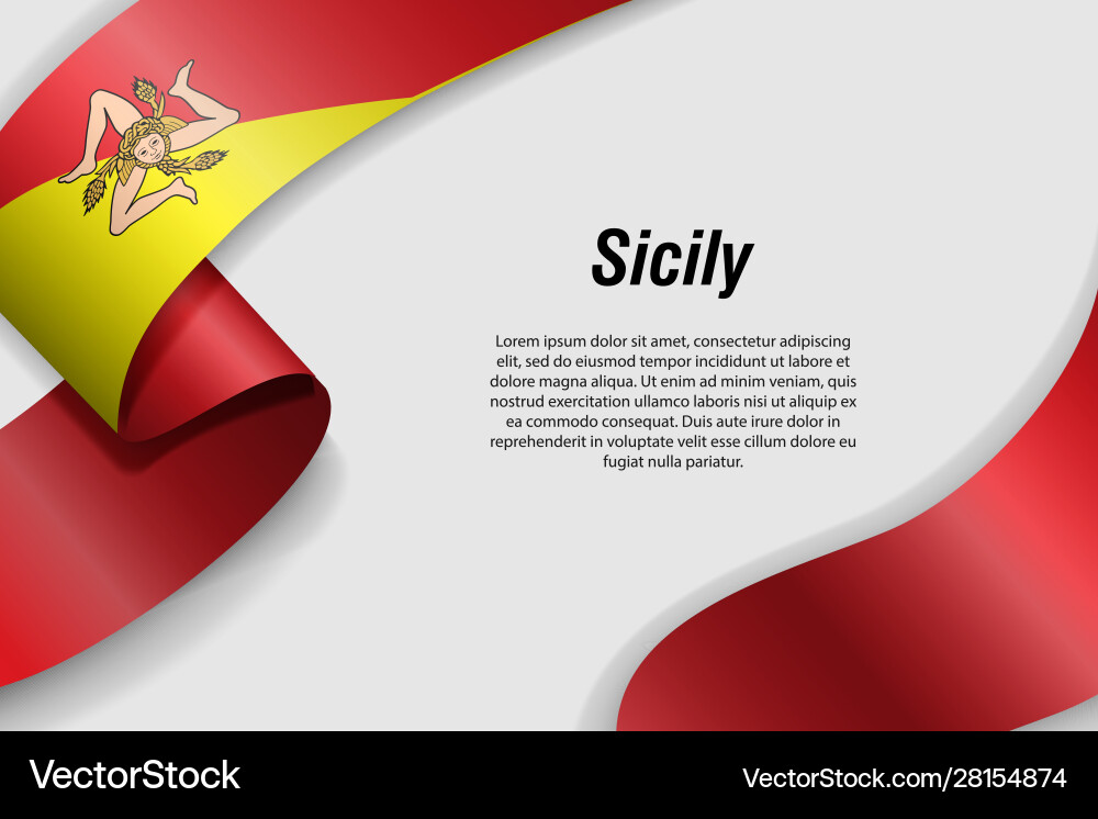 Sicilian Flag Ribbon Banner Royalty Free Vector Image