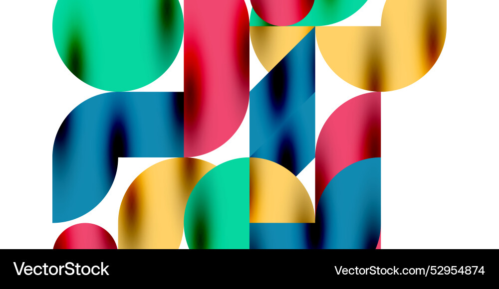 Tech minimal circular shapes geometric art Vector Image