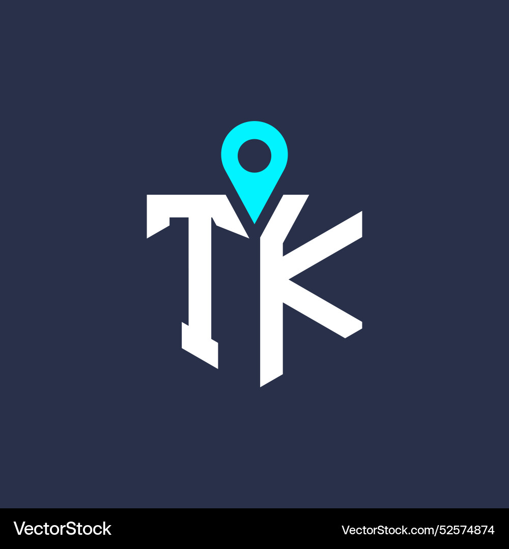 Tk location logo design for recruitment Royalty Free Vector