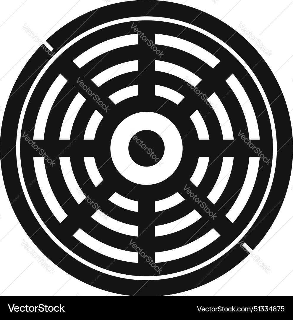 Black and white circular maze Royalty Free Vector Image