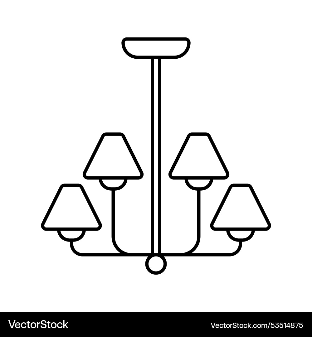 Ceiling light line icon editable stroke isolated Vector Image