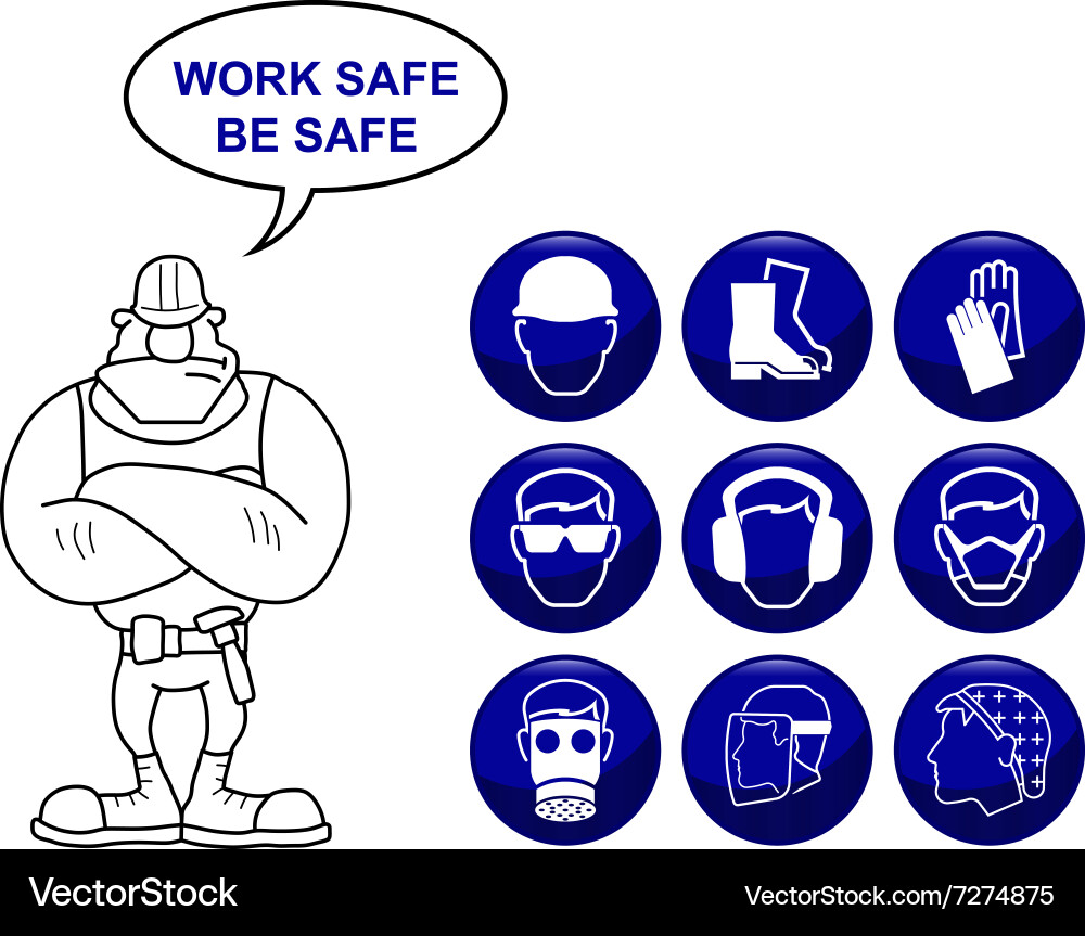 Construction Safety Icon Set Royalty Free Vector Image