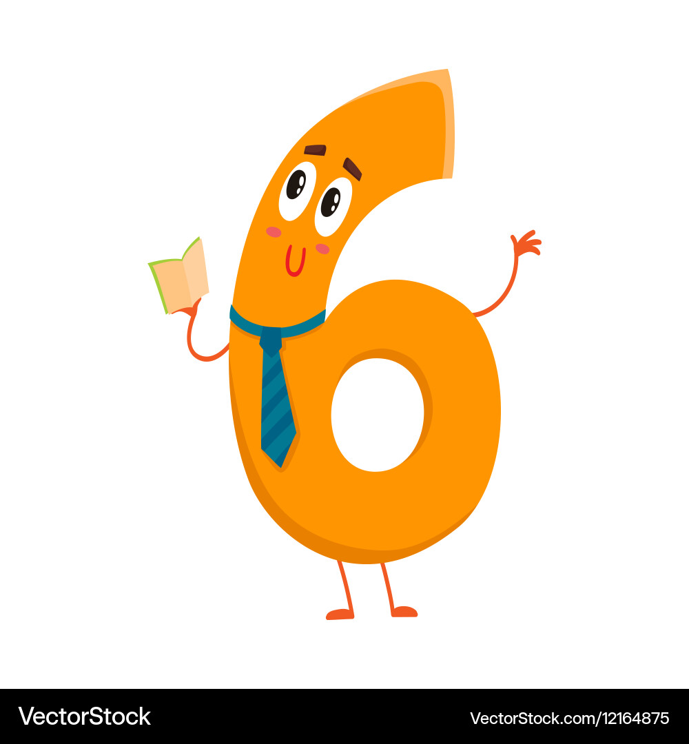 Cute and funny colorful 6 number characters Vector Image