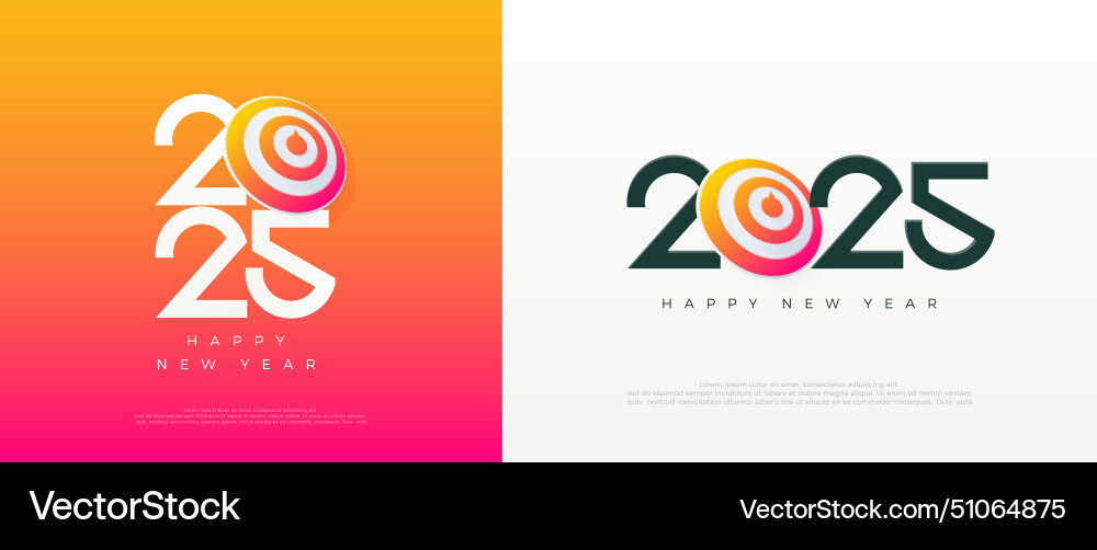 Modern logo design happy new year 2025 Royalty Free Vector
